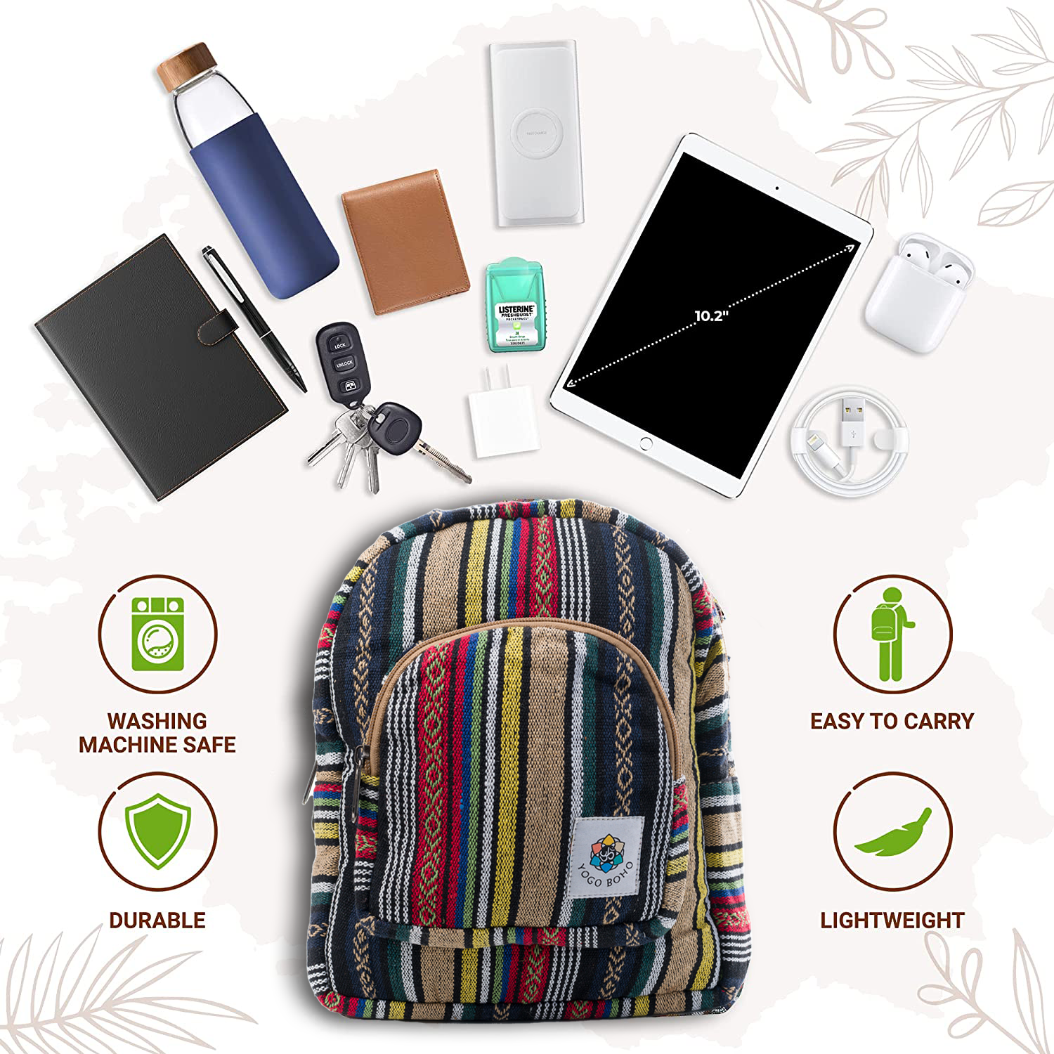 Boho Mini Backpack - Kushi – YogoBoho